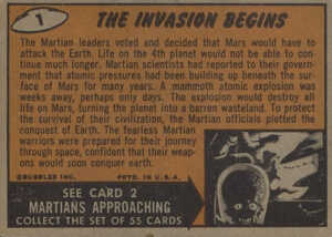1962 Topps Mars Attacks Checklist, Trading Cards Gallery