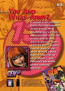 1995 Wildstorm Gen 13 Checklist, Trading Cards Details, Box Info