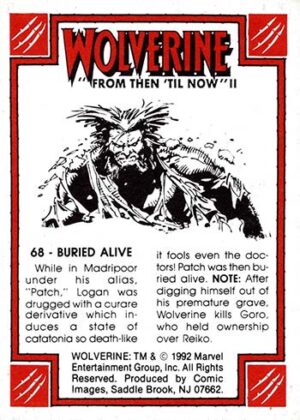 1992 Comic Images Wolverine From Then Til Now II Checklist